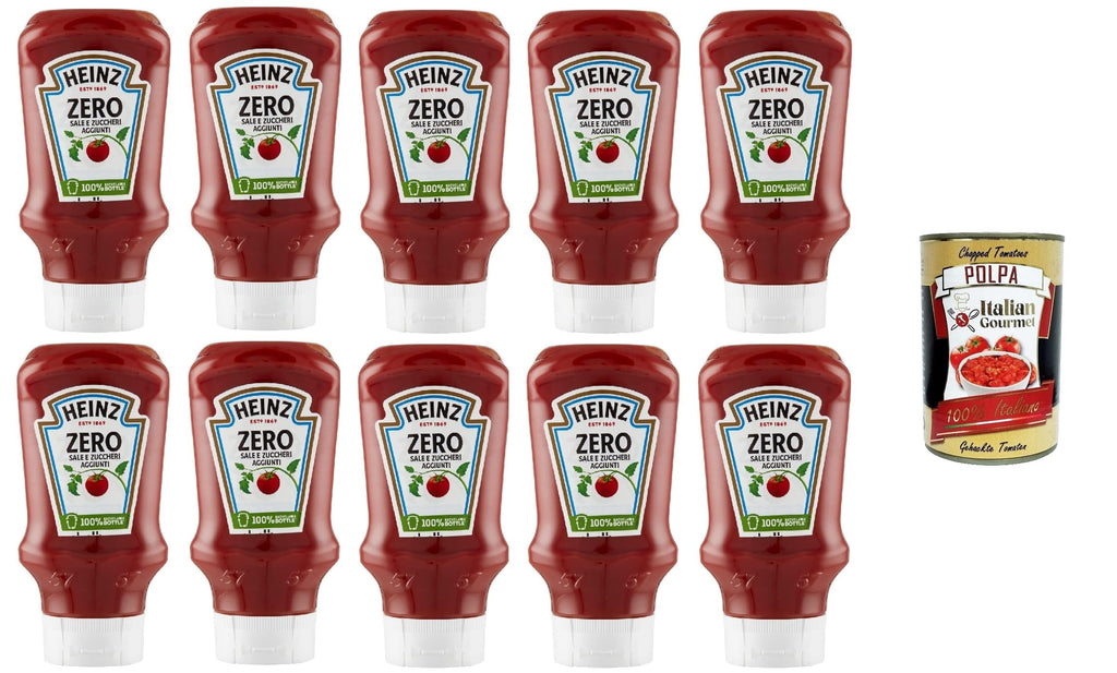 Heinz Salsa Tomato Ketchup Zero without Salt and Added Sugar, 10 x 425 ...